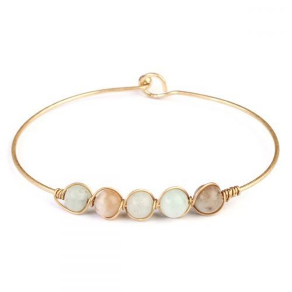 Luxe Label | Jewelry | Namaste Stone Bangle Bracelet In Multi | Poshmark